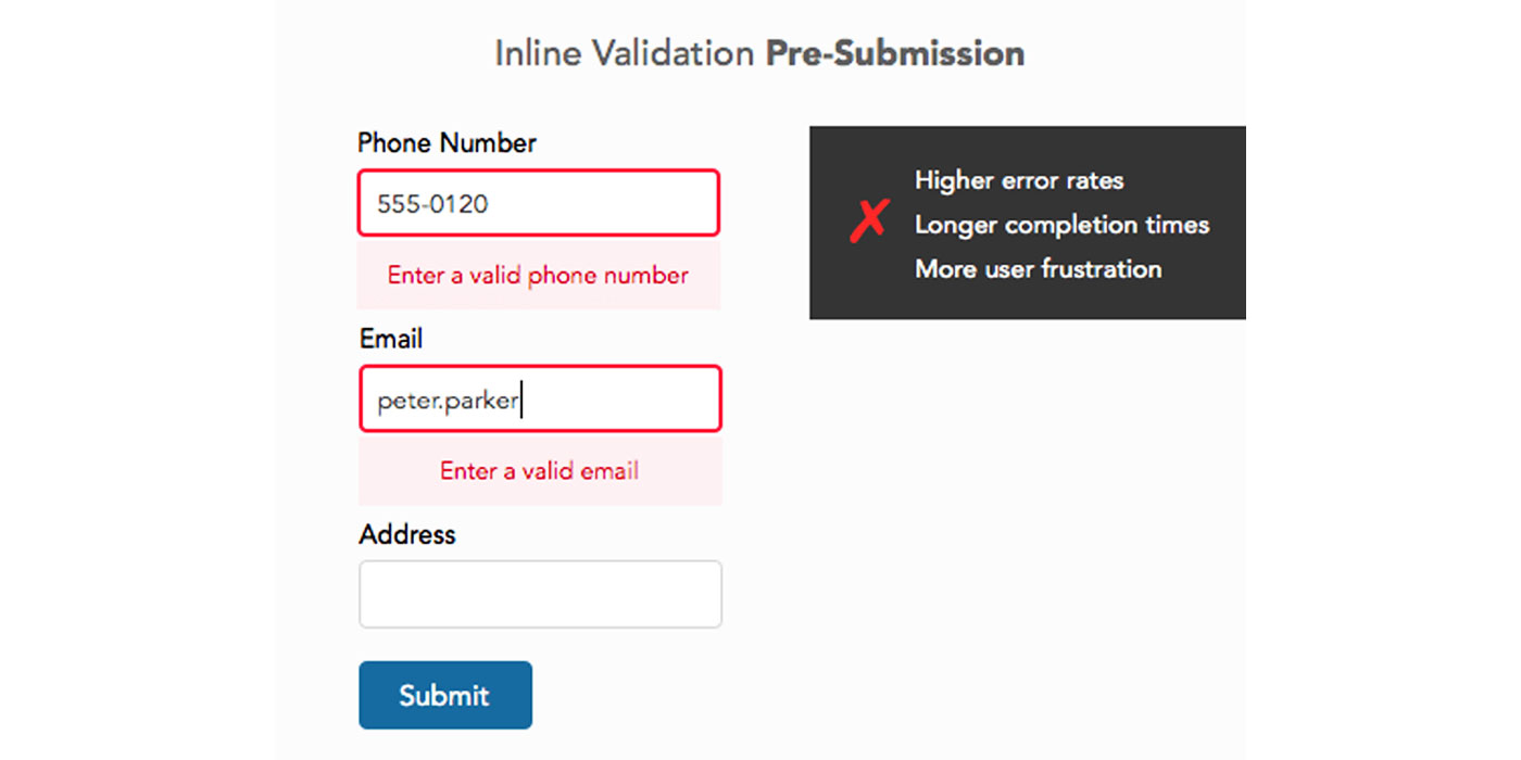 The Best Place For Error Messages On Forms Journal XIMNET