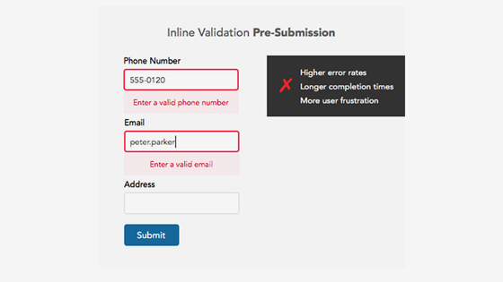 The Best Place For Error Messages On Forms - Journal | XIMNET